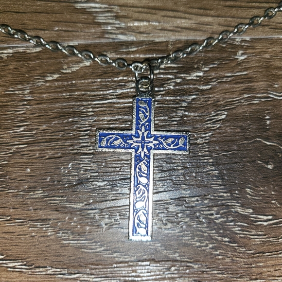 Jewelry | Fwp Blue Cross Necklace | Poshmark